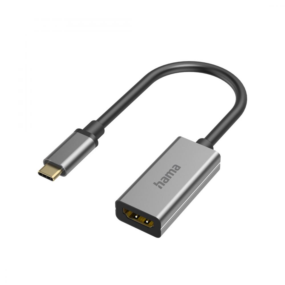 Hama Video Adapter, USB-C Plug - HDMI™ Socket, Ultra-HD 8K@60 Hz, alu