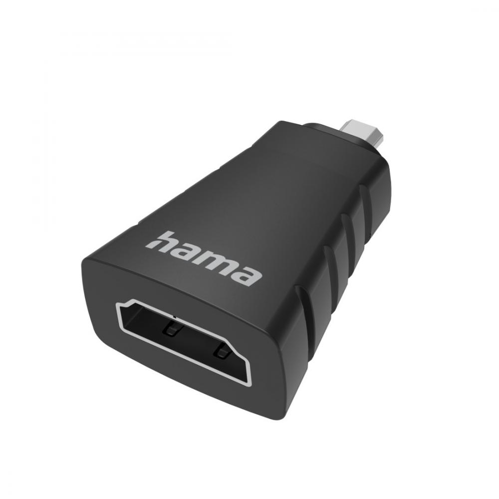 Преходник HAMA micro HDMI мъжко - HDMI женско, Ultra-HD 4K, 200348 на ...