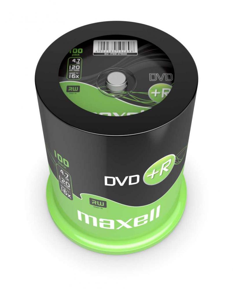 DVD+R MAXELL, 4,7 GB, 16x, 100 бр. CAKE BOX на топ цена | ВАЛИ Компютърс