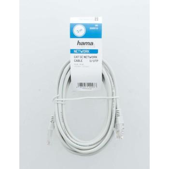 Мрежов кабел HAMA, CAT 5e, UTP, RJ-45 - RJ-45, 3 m, Сив, булк опаковка ...