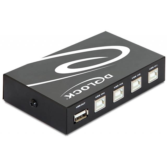 Превключвател Delock Ръчен 4 X Usb 2 0 порта Черен на топ цена ВАЛИ