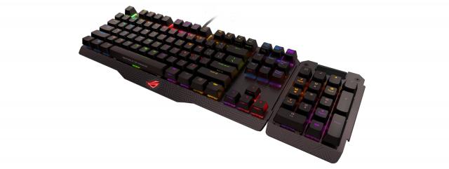 Геймърска механична клавиатура Asus ROG Claymore Cherry MX Red RGB Aura ...