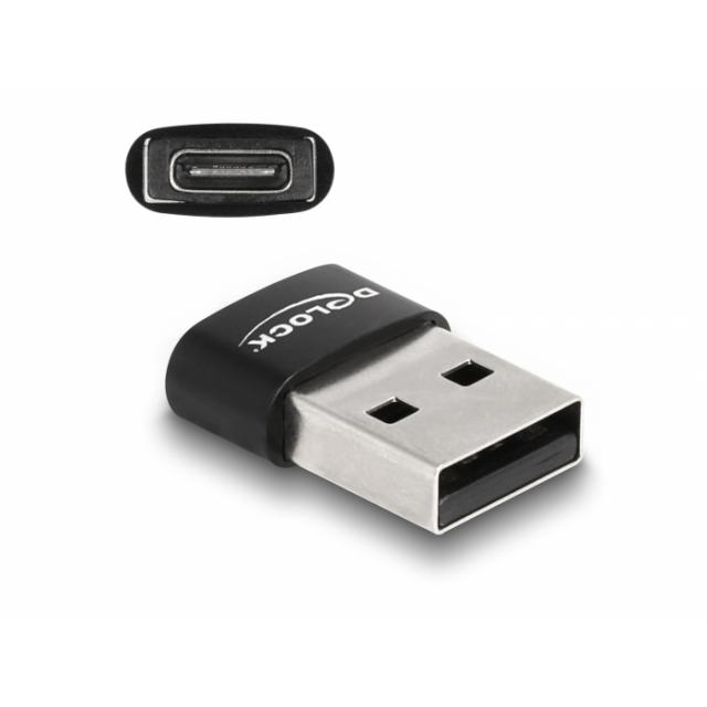 Адаптер Delock Usb 2 0 Usb Type A мъжко Usb Type C женско Черен на