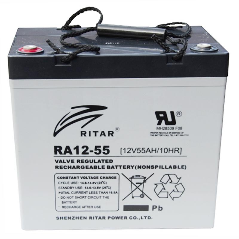 Оловна батерия RITAR (EV12-55), AGM, 12V, 55Ah, За електрически колички ...