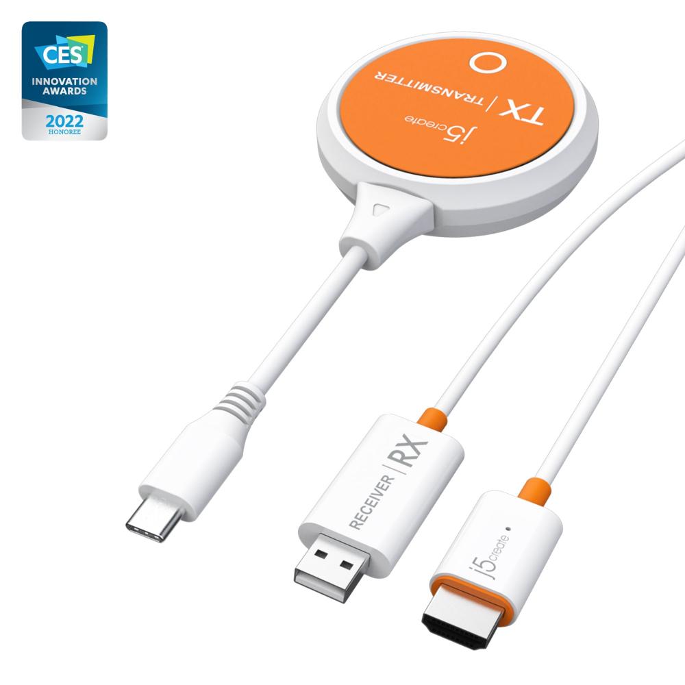 j5create ScreenCast, JVAW62, 1920 × 1080, Wireless Display Adapter, 2.4 ...