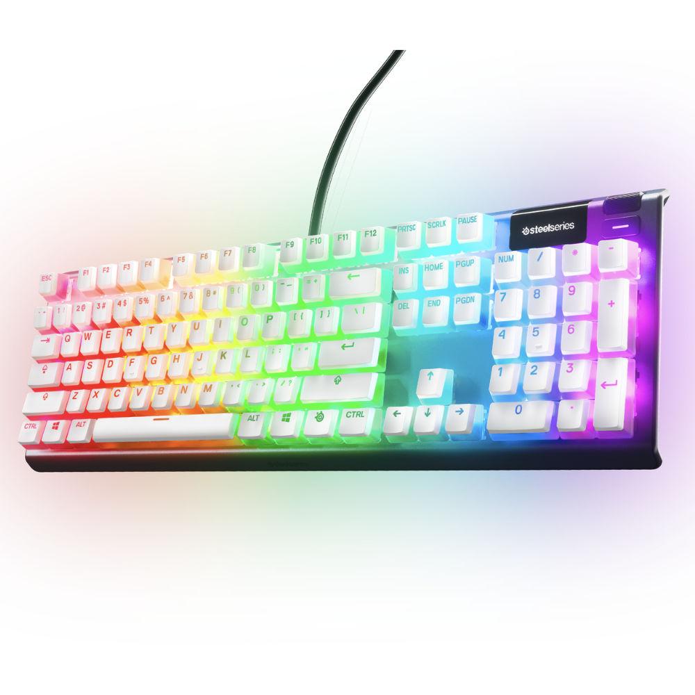 Steelseries PrismCaps PBT Doubleshot 105-Keycap White UK-Layout